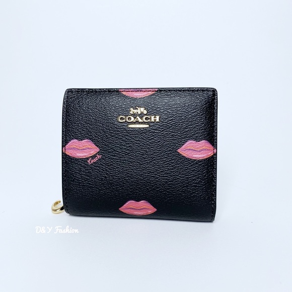 Coach | Bags | Coach Snap Bifold Wallet With Lips Print | Poshmark